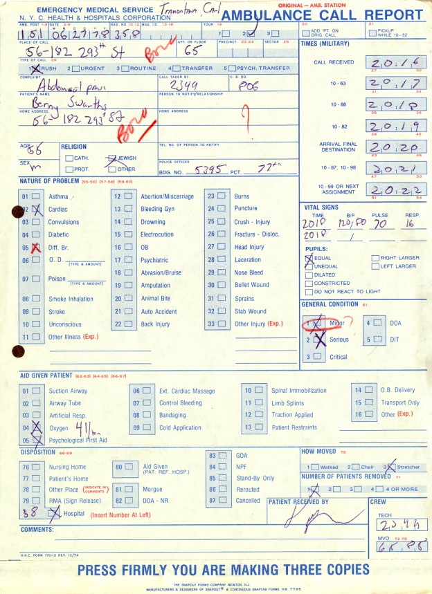 EMS Documents | Richard McAllan Senior Paramedic NYC*EMS